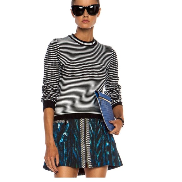 Kenzo | Tops | Kenzo Black White Ribbed Cotton Logo Pullover Size Large ...